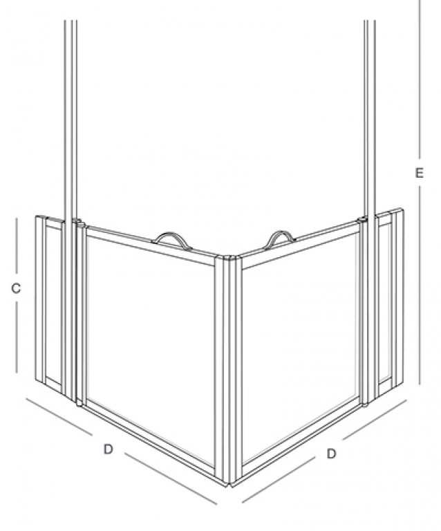Pro-doors Option I - Corner entry doors with fixed panels - N&C Phlexicare